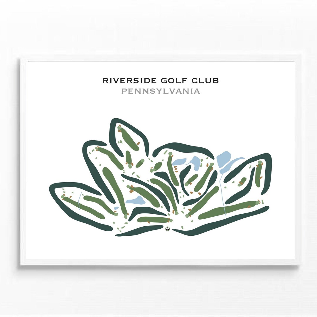 Riverside Golf, Pennsylvania | Golf Course Map, Golf Map, Golfer Gift ...