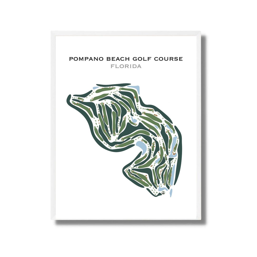 Pompano Beach Golf Course, FL | Golf Course Map, Golf Map, Golfer Gift ...