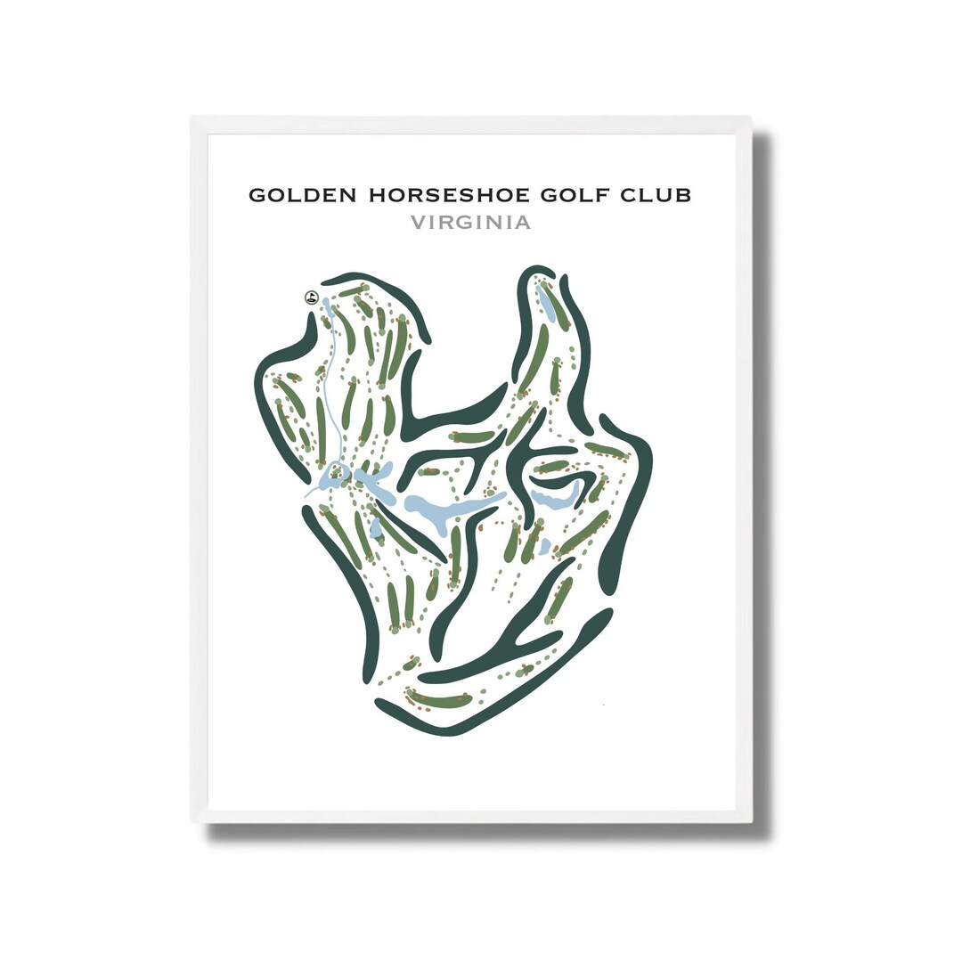 Golden Horseshoe Golf Club, VA | Golf Course Map, Golf Map, Golfer Gift ...
