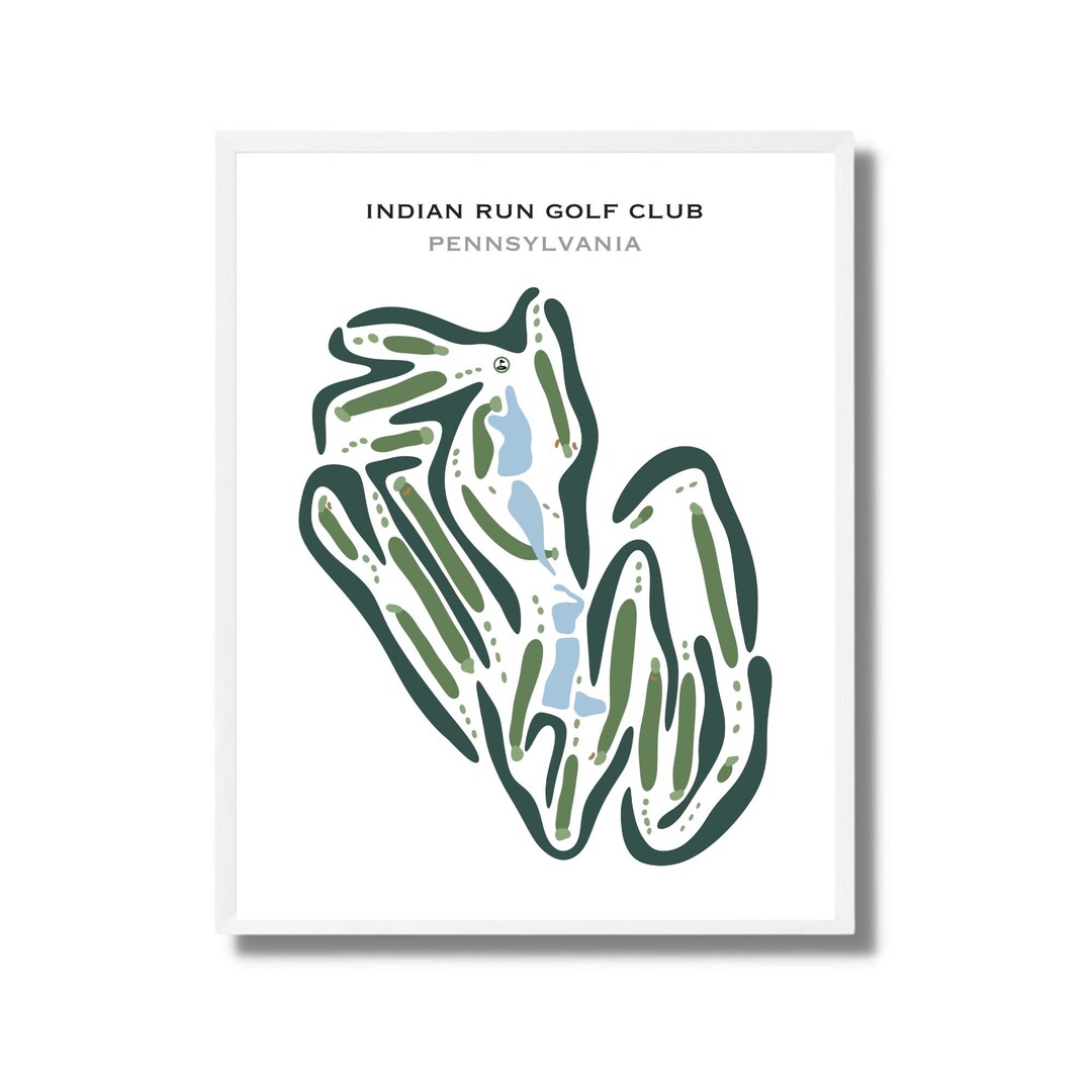 Indian Run Golf Club, PA | Golf Course Map, Golf Map, Golfer Gift for ...