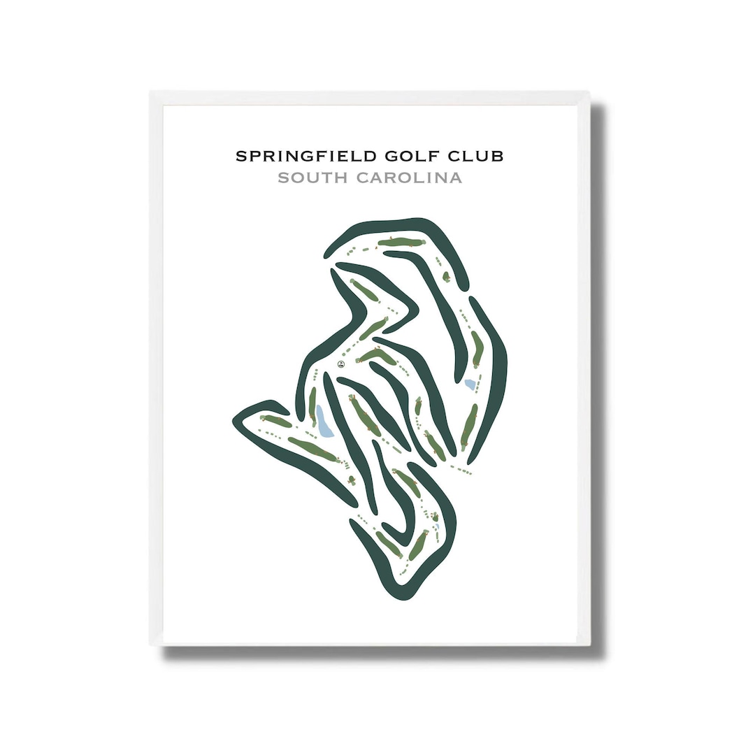 Springfield Golf Club, SC | Golf Course Map, Golf Map, Golfer Gift for ...