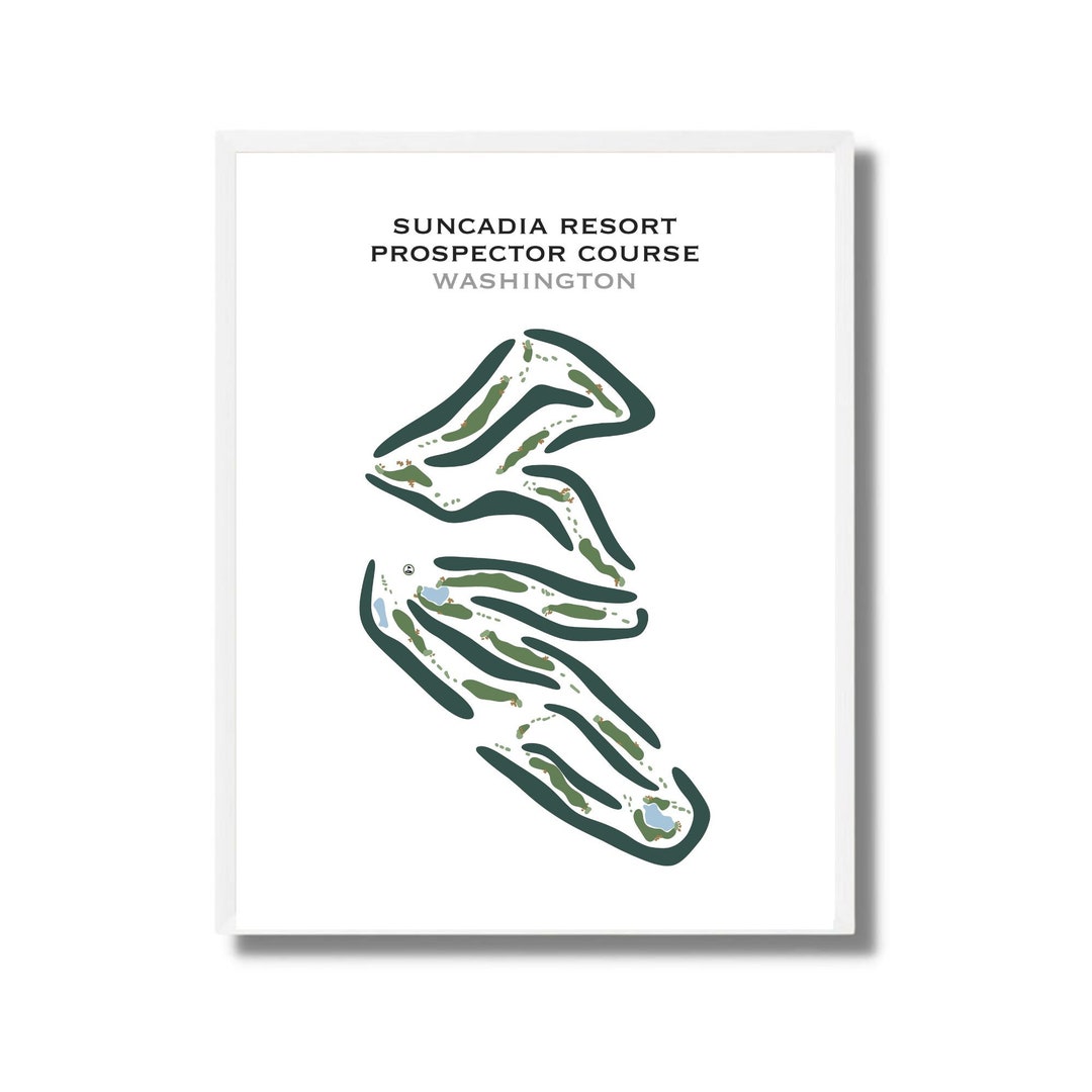 Suncadia Resort, Prospector Course, WA | Golf Course Map, Golfer Gift ...