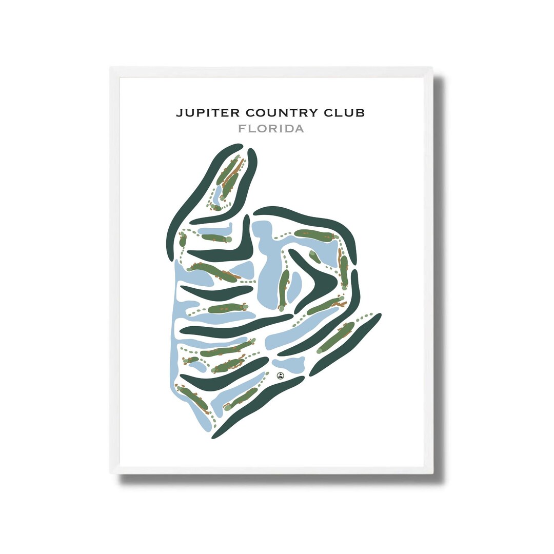 Jupiter Country Club, FL | Golf Course Map, Golf Map, Golfer Gift for ...
