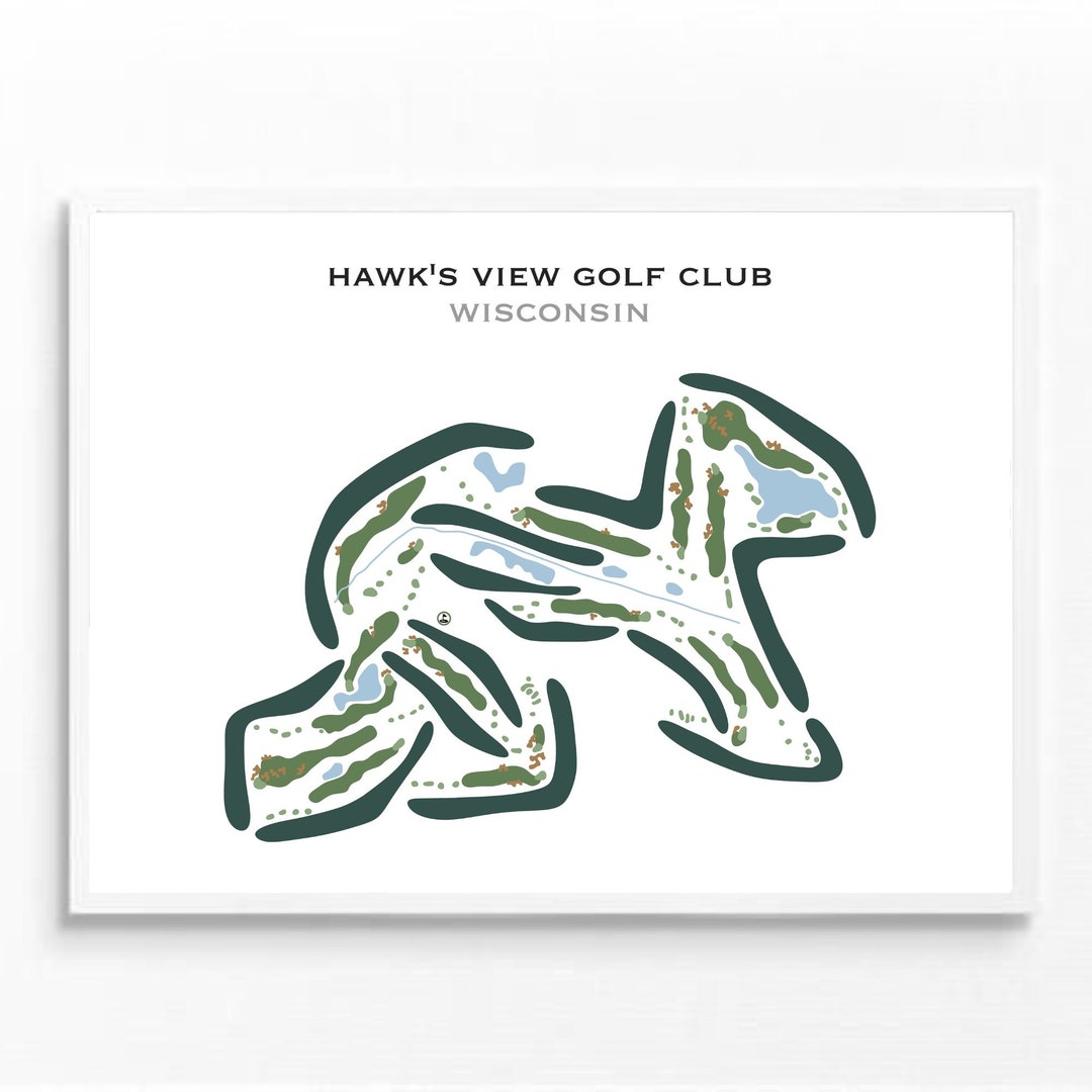 Hawk's View Golf Club, WI | Golf Course Map, Golf Map, Golfer Gift for ...