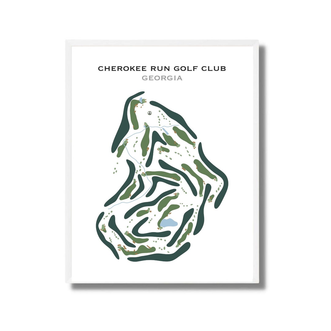Cherokee Run Golf Club, GA | Golf Course Map, Golf Map, Golfer Gift for ...