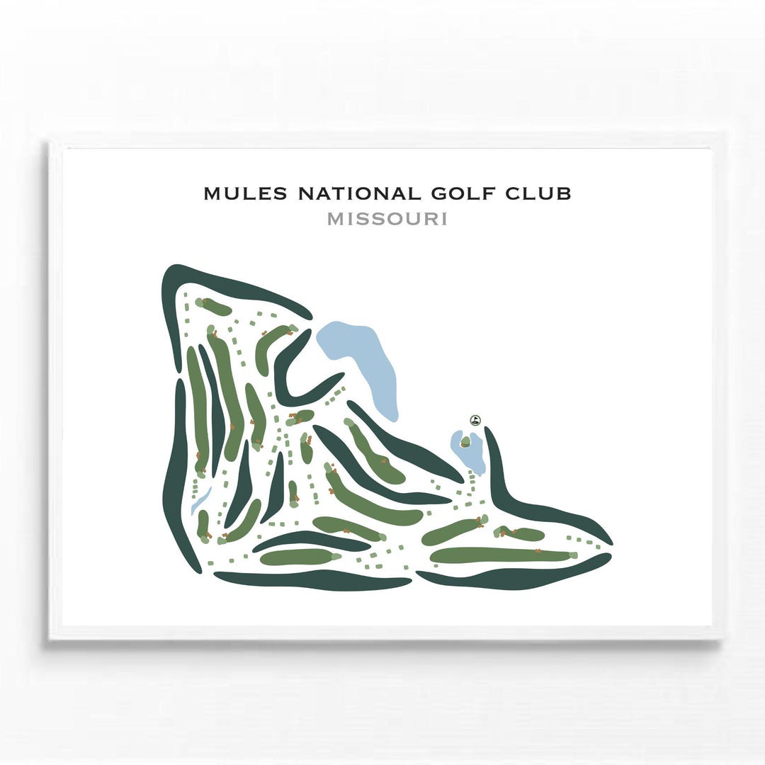 Mules National Golf Club, MO | Golf Course Map, Golf Map, Golfer Gift ...