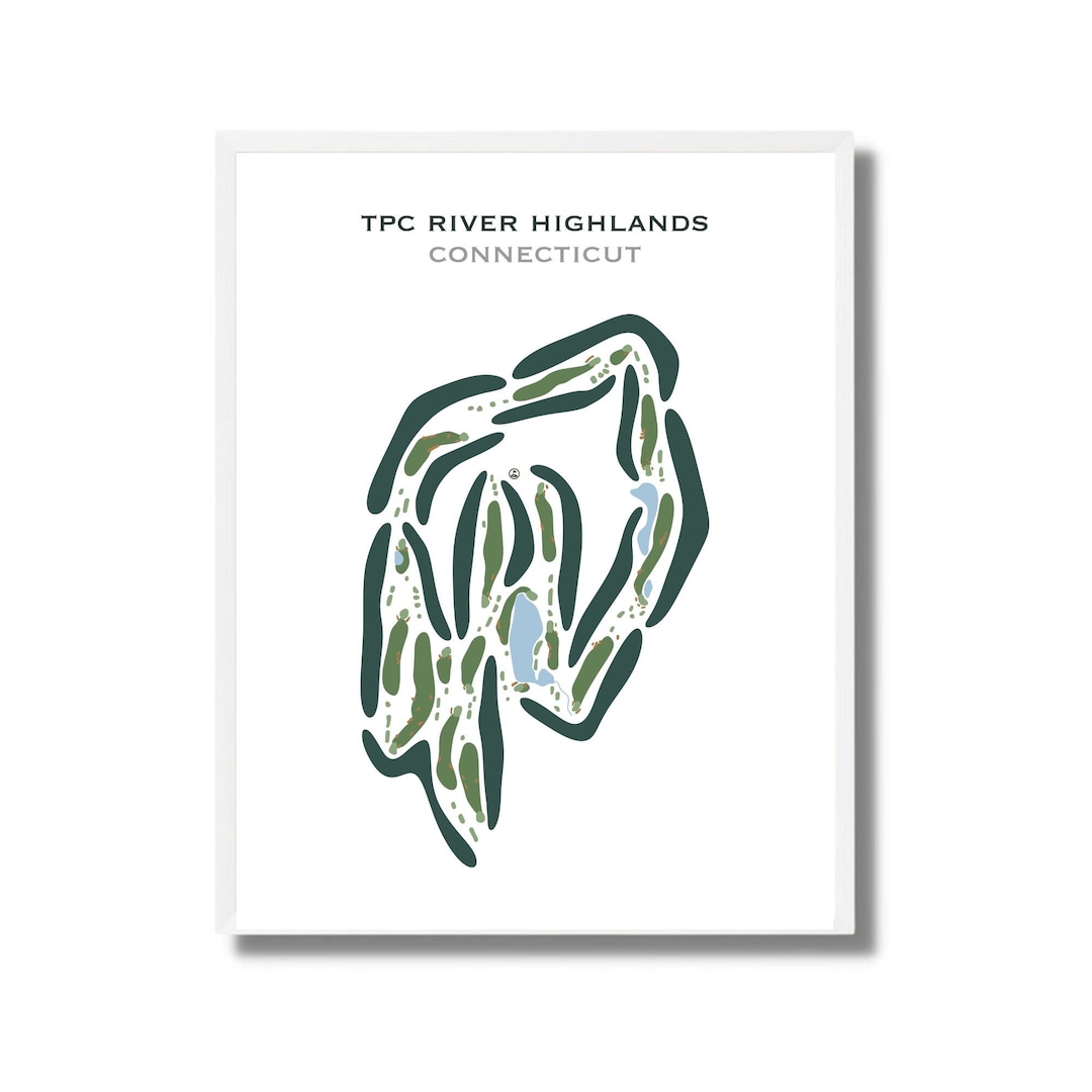 TPC River Highlands, CT | Golf Course Map, Golf Map, Golfer Gift for ...