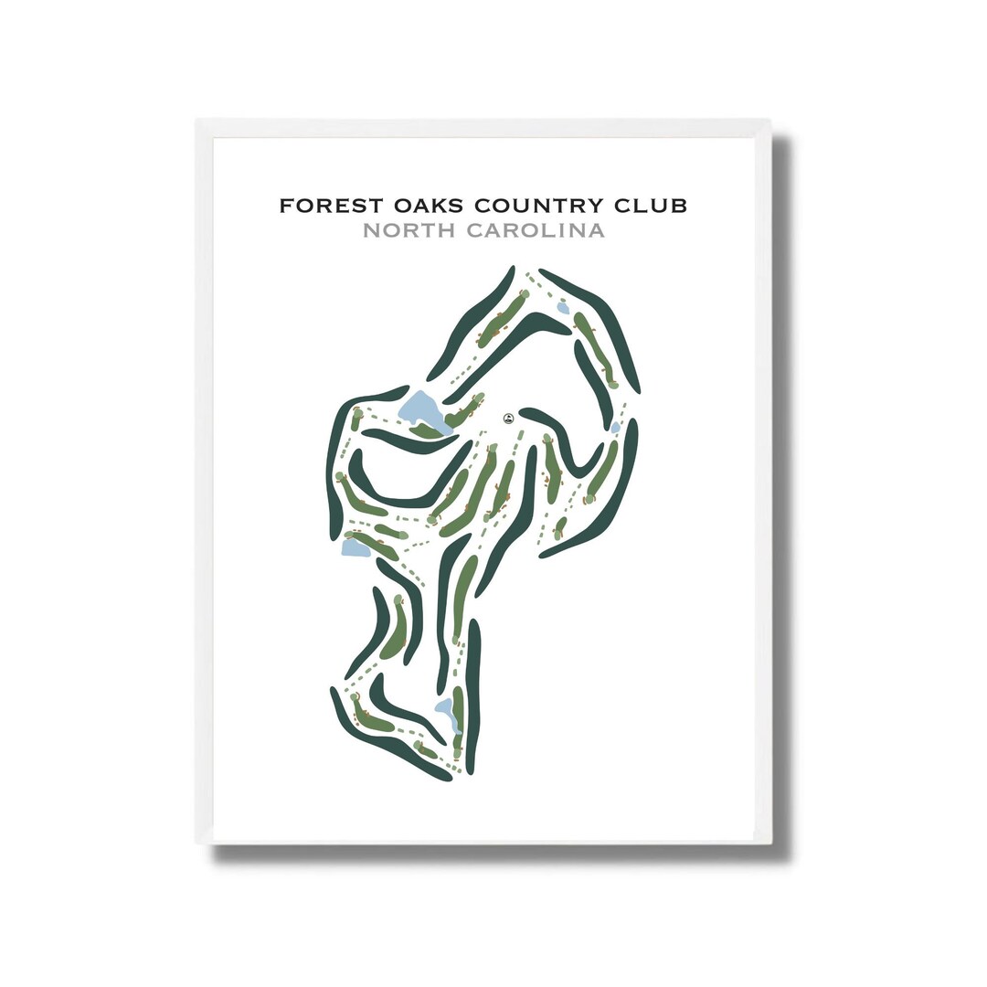 Forest Oaks Country Club, NC | Golf Course Map, Golf Map, Golfer Gift ...
