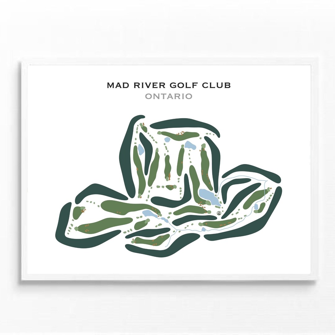 Mad River Golf Club, Canada Golf Course Map, Home Decor, Golfer Gift ...