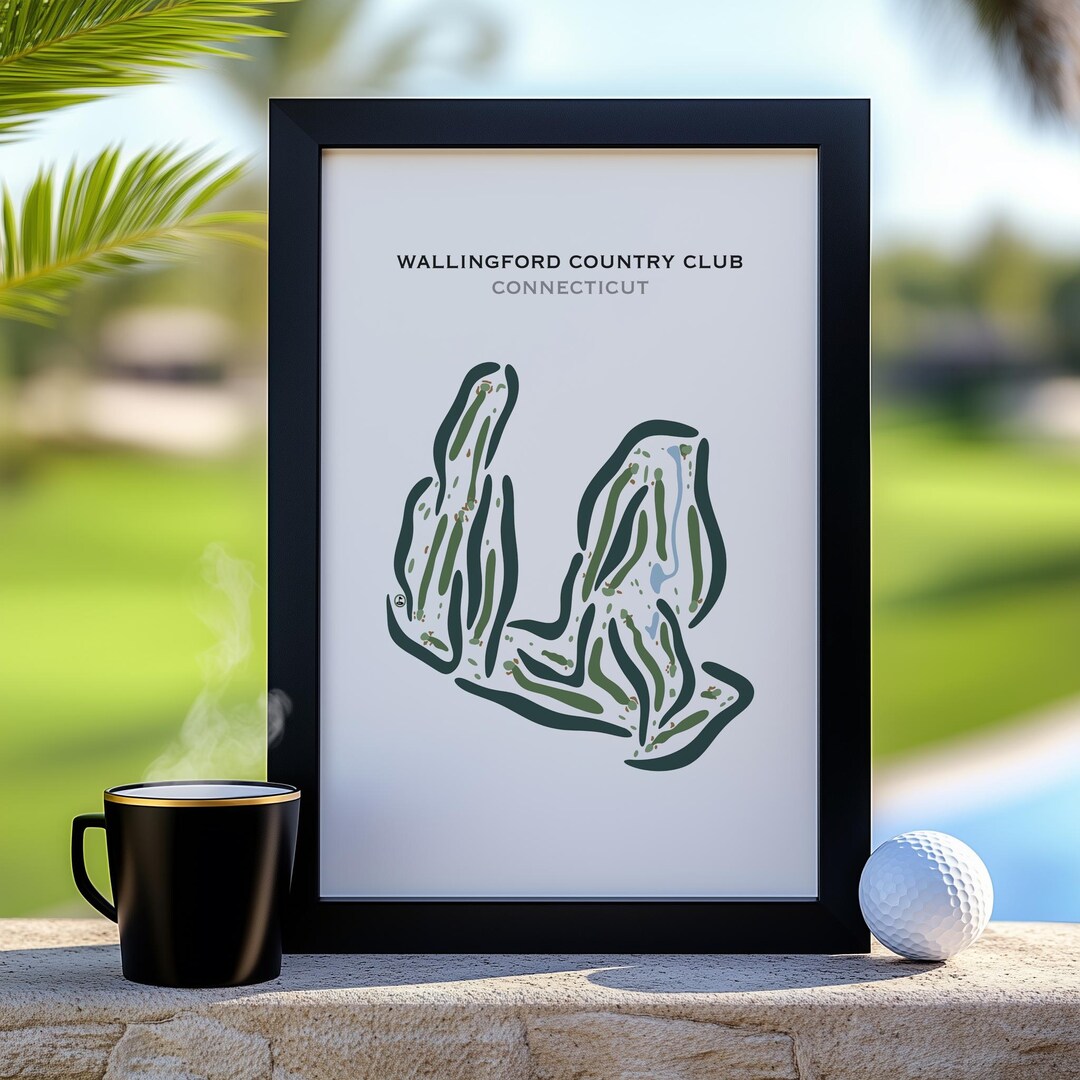 Wallingford Country Club, CT | Golf Course Map, Golf Map, Golfer Gift ...