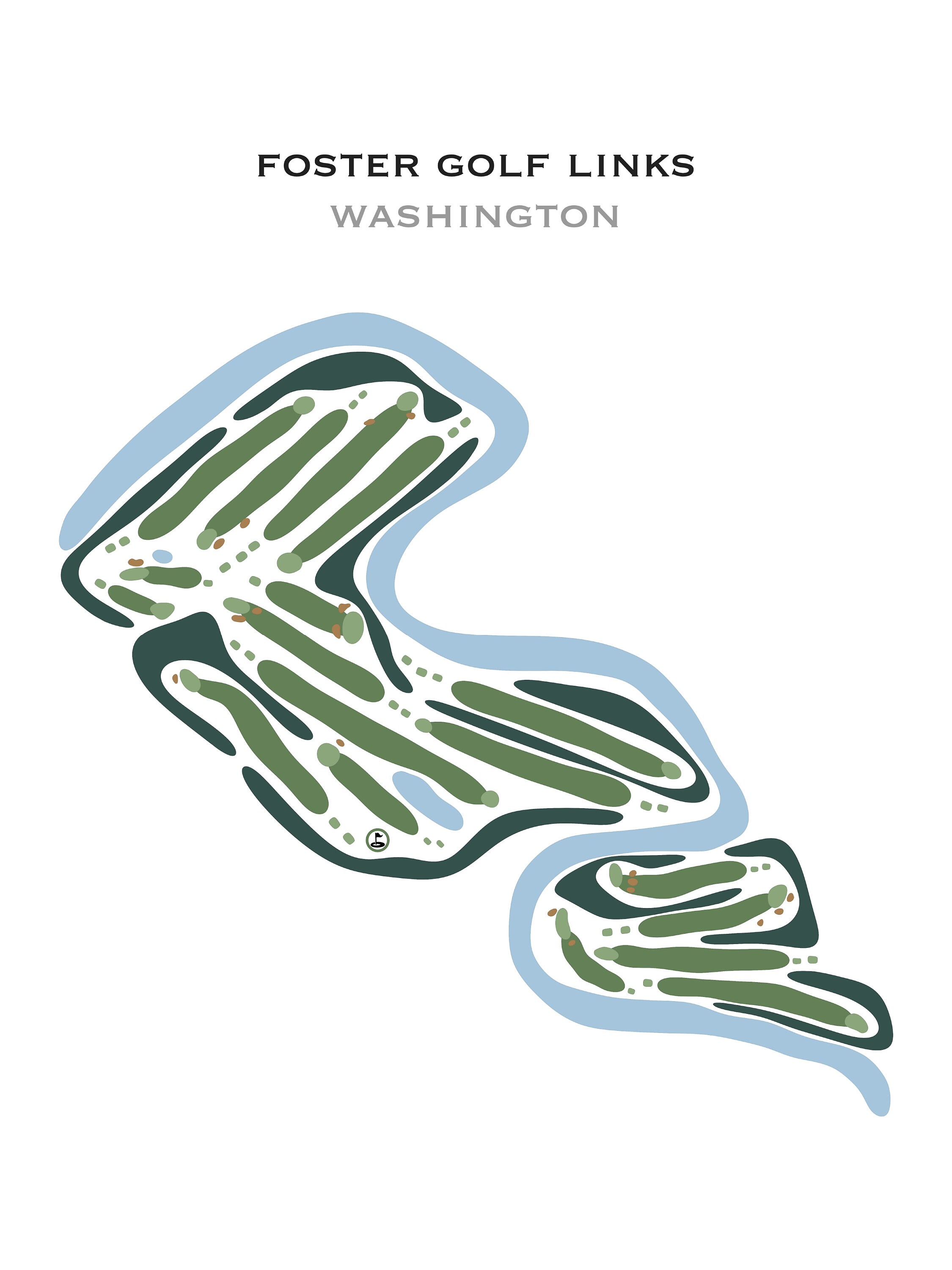 Foster Golf Links WA Golf Course Map Home Decor Golfer - Etsy