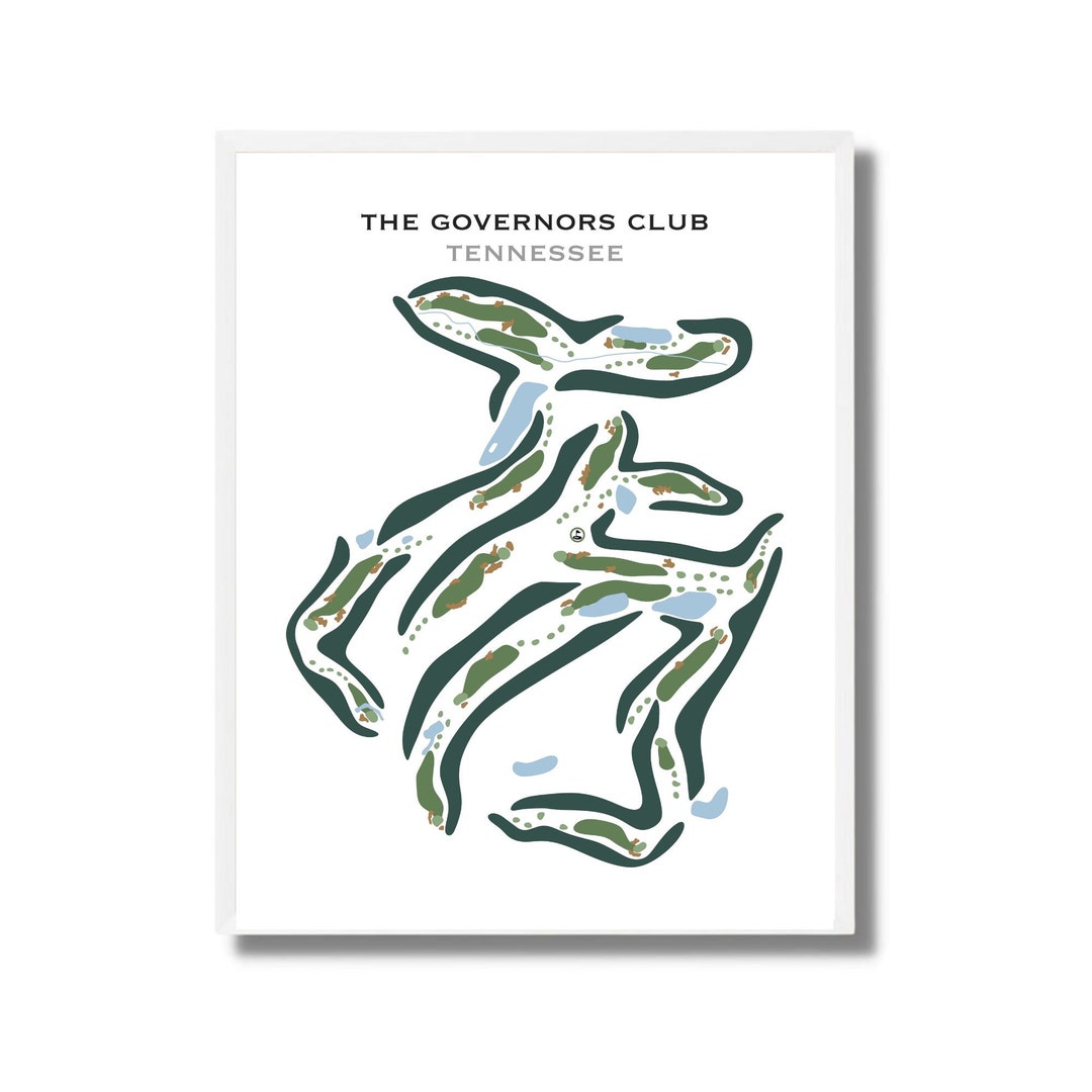 The Governors Club, Tennessee Golf Course Map Wall Art, Golf Map Art ...