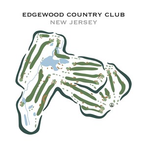 Edgewood Country Club, NJ Golf Course Map, Home Decor, Golfer Gift for ...