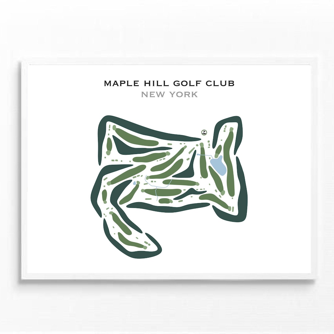 Maple Hill Golf Club, NY Golf Course Map Canvas Wall Art, Golf Map ...