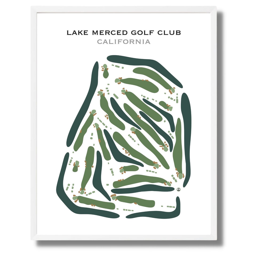 Lake Merced Golf Club CA Golf Course Map Home Decor - Etsy