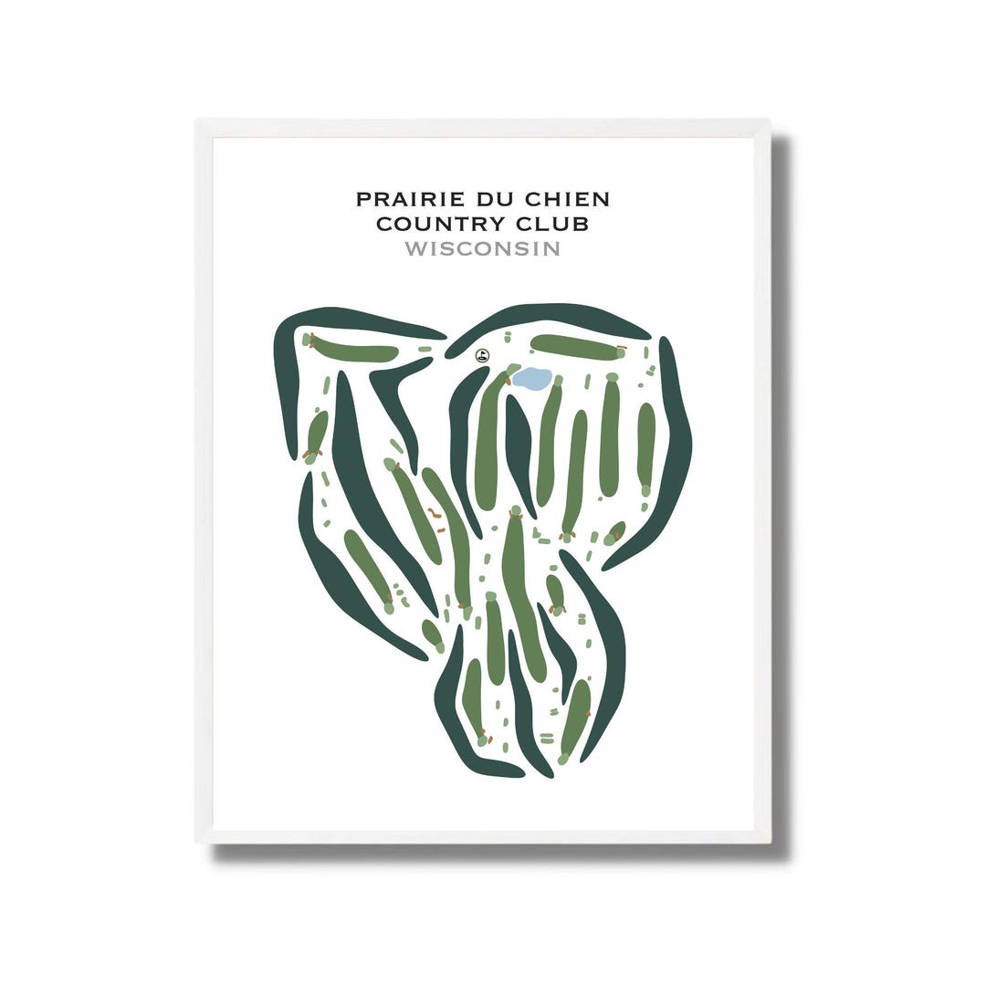 Prairie Du Chien Country Club, WI | Golf Course Map, Decor, Golfer Gift ...