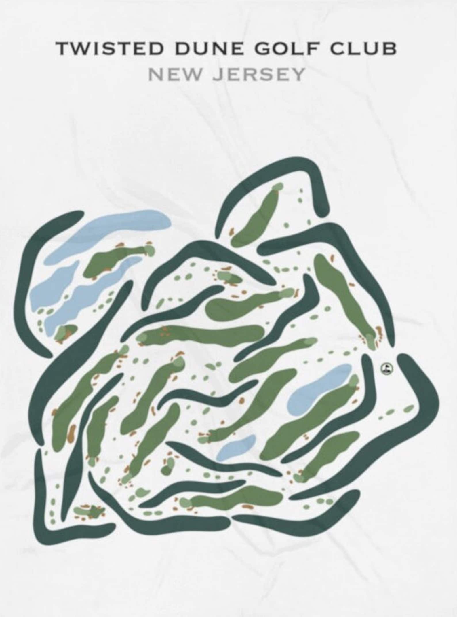 Twisted Dune Golf Club, NJ | Golf Course Map, Golf Map, Golfer Gift for ...