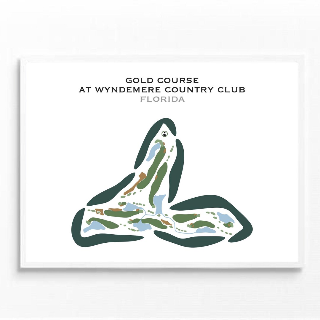 Gold Course at Wyndemere Country Club, FL | Golf Course Map, Golf Map ...