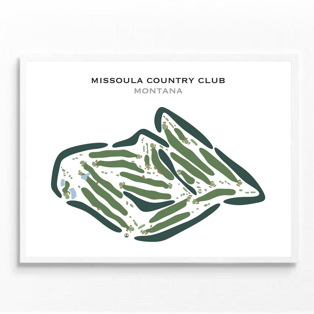 Missoula Country Club, MT | Golf Course Map, Golf Map, Golfer Gift for ...