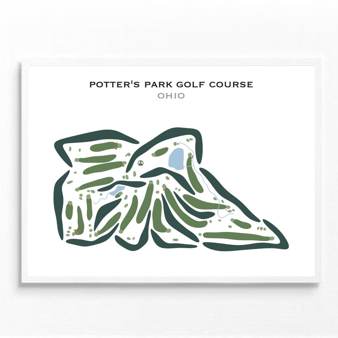 Potter's Park Golf Course, OH | Golf Course Map, Golf Map, Golfer Gift ...