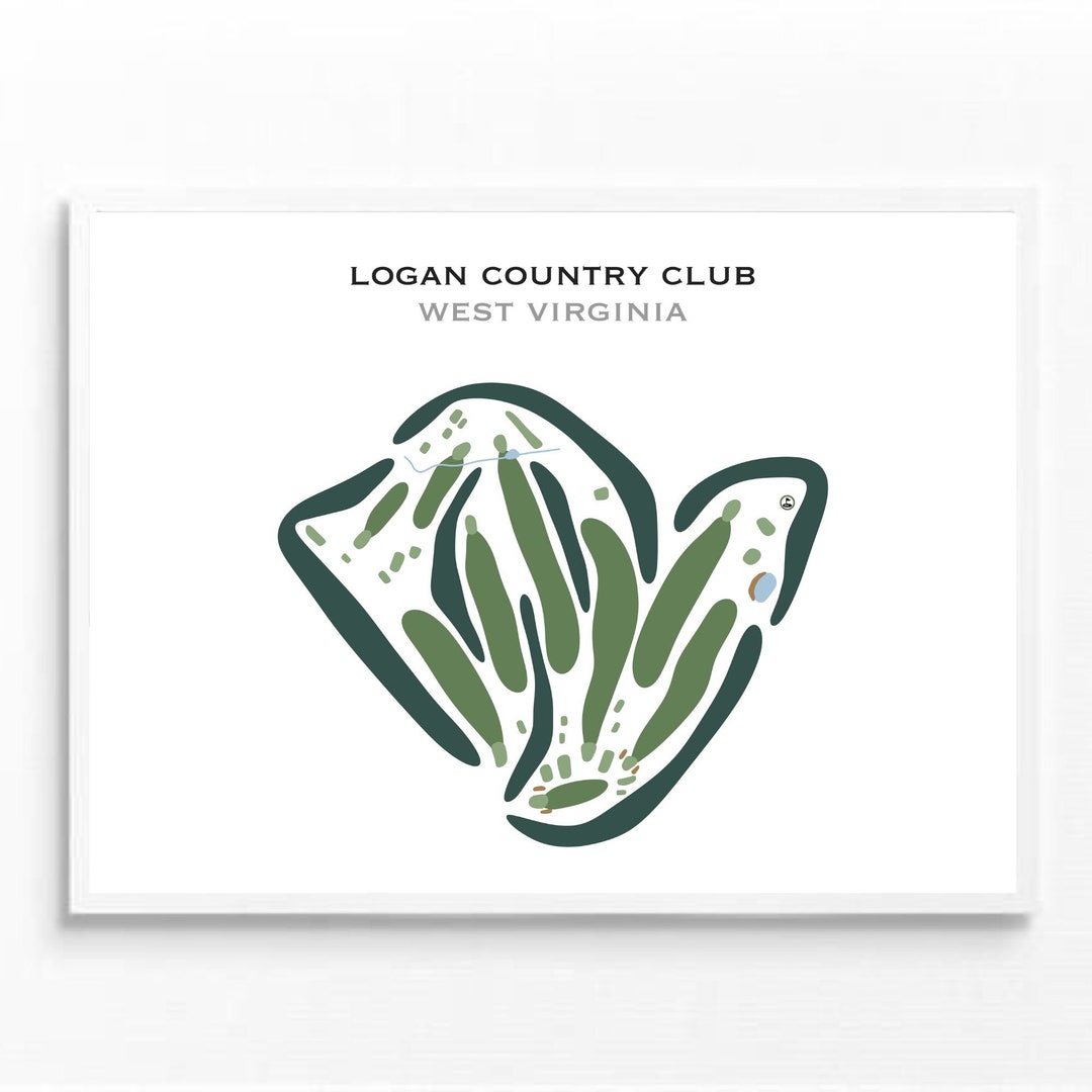 Logan Country Club, WV | Golf Course Map, Golf Map, Golfer Gift for Him ...