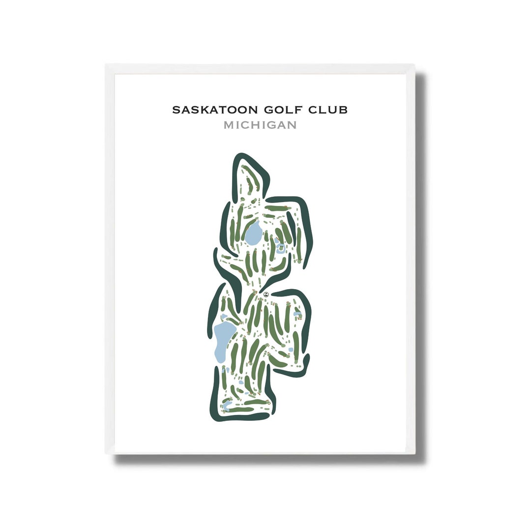 Saskatoon Golf Club, MI | Golf Course Map, Golf Map, Golfer Gift for ...