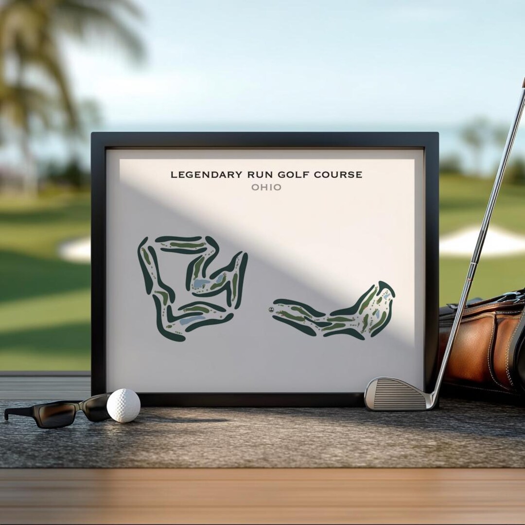 Legendary Run Golf Course, OH Golf Course Map Wall Art, Golfer Lover ...