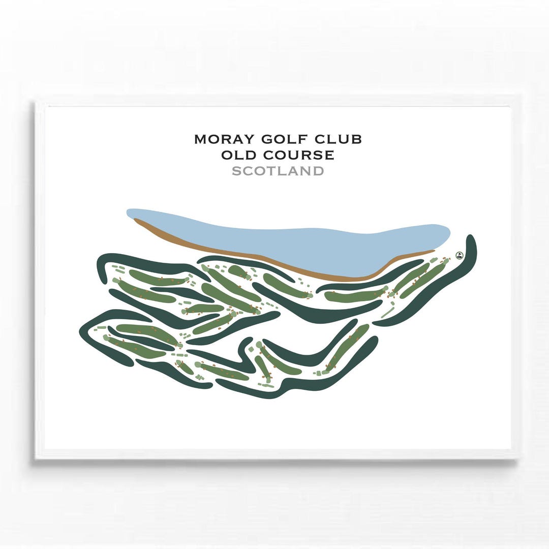 Moray Golf Club Old Course, Scotland | Golf Course Map, Golfer Gift for ...