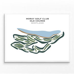 Moray Golf Club Old Course, Scotland | Golf Course Map, Golfer Gift for ...