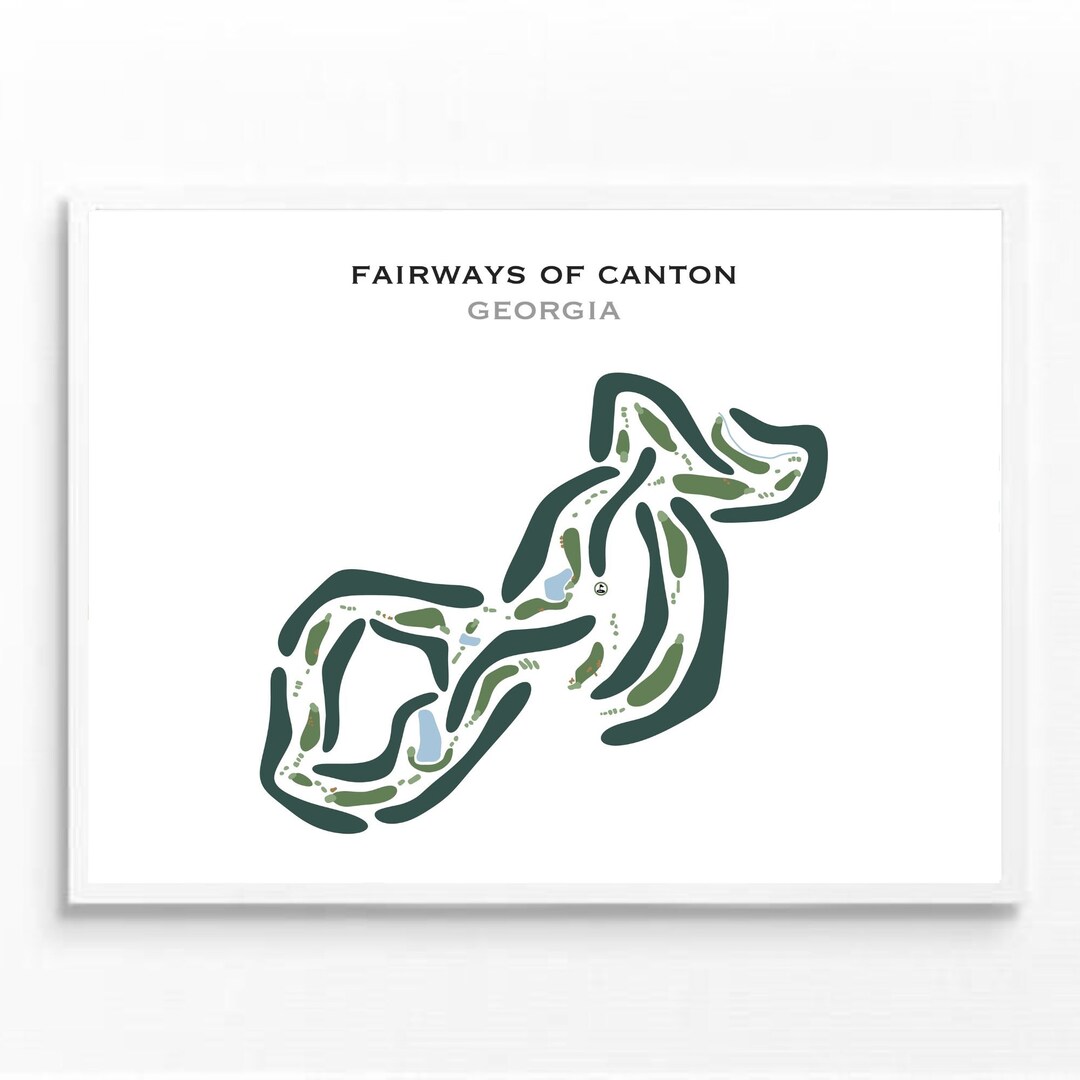 Fairways of Canton Golf, GA Golf Course Map Wall Art, Golf Map Canvas ...