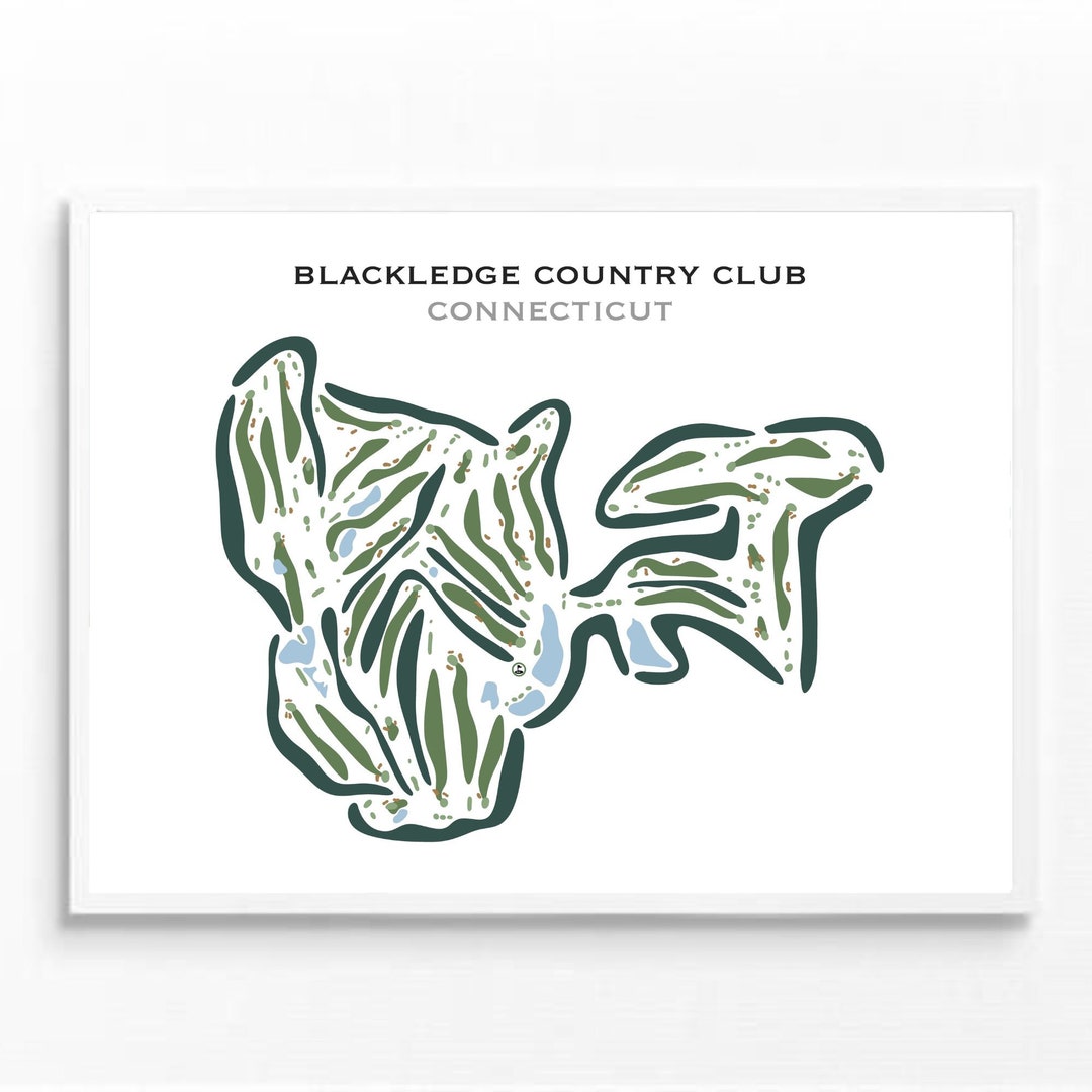 Blackledge Country Club Golf Course Map Art Print, Connecticut - Etsy