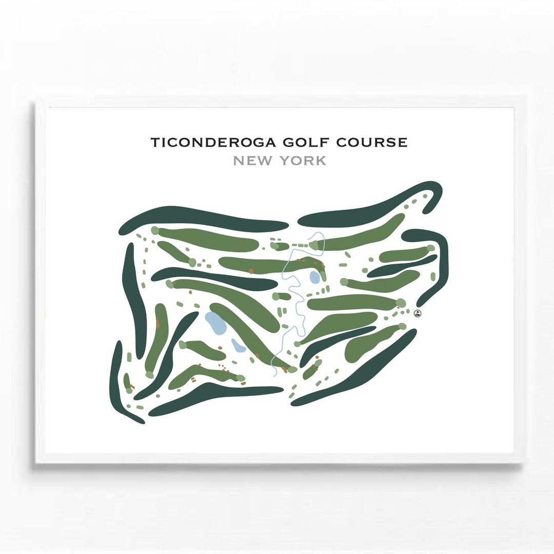 Ticonderoga Golf Course, NY | Golf Course Map, Golf Map, Golfer Gift ...