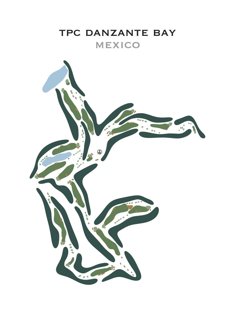 TPC Danzante Bay Mexico Golf Course Map Home Decor Golfer - Etsy