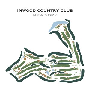 Inwood Country Club, NY Golf Course Map, Home Decor, Golfer Gift for ...