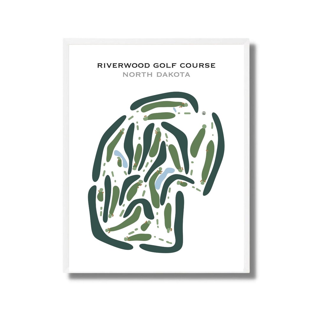 Riverwood Golf Course, ND | Golf Course Map, Golf Map, Golfer Gift for ...