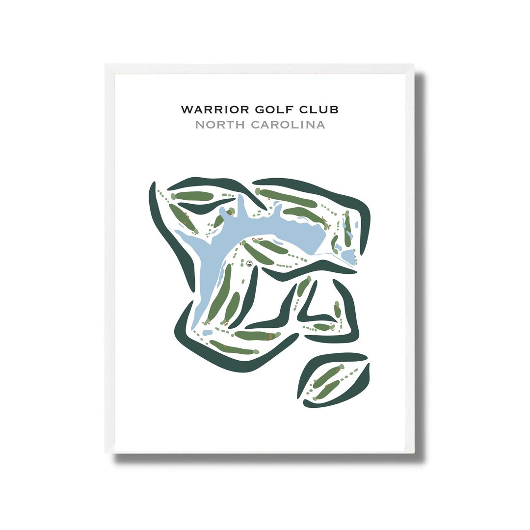 Warrior Golf Club, NC | Golf Course Map, Golf Map, Golfer Gift for Him ...