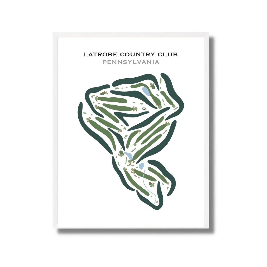 Latrobe Country Club, PA | Golf Course Map, Golf Map, Golfer Gift for ...