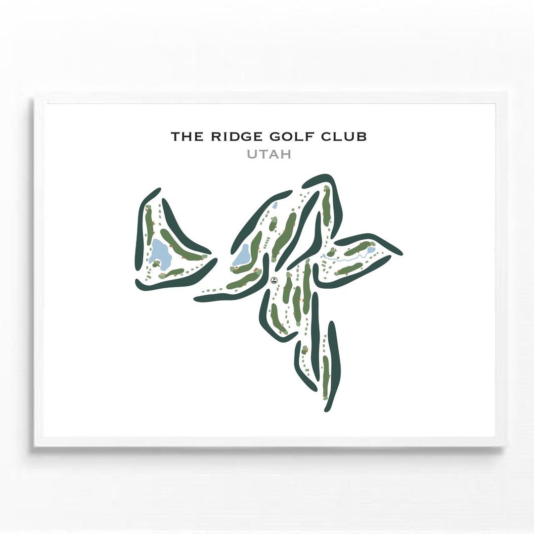 The Ridge Golf Club, Utah | Golf Course Map, Golf Map, Golfer Gift for ...