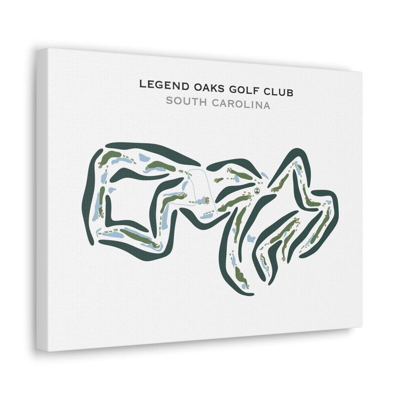 Legend Oaks Golf Club, SC Golf Course Map Wall Art, Golf Map Canvas ...