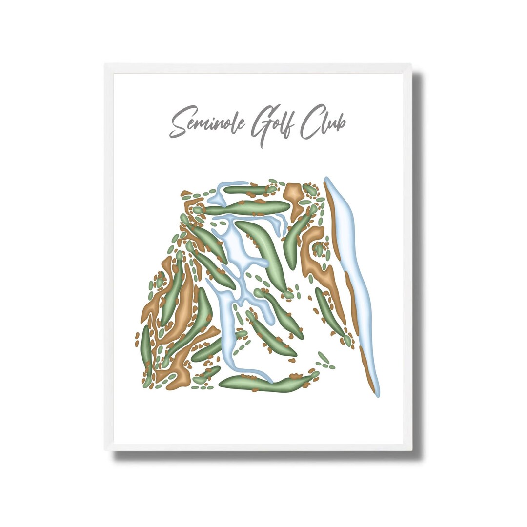 Seminole Golf Club, Florida | Golf Course Map, Golf Map, Golfer Gift ...