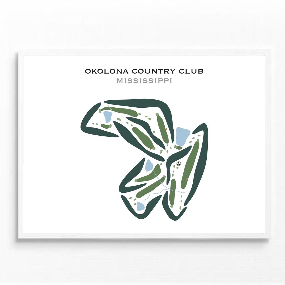 Okolona Country Club, MS | Golf Course Map, Golf Map, Golfer Gift for ...