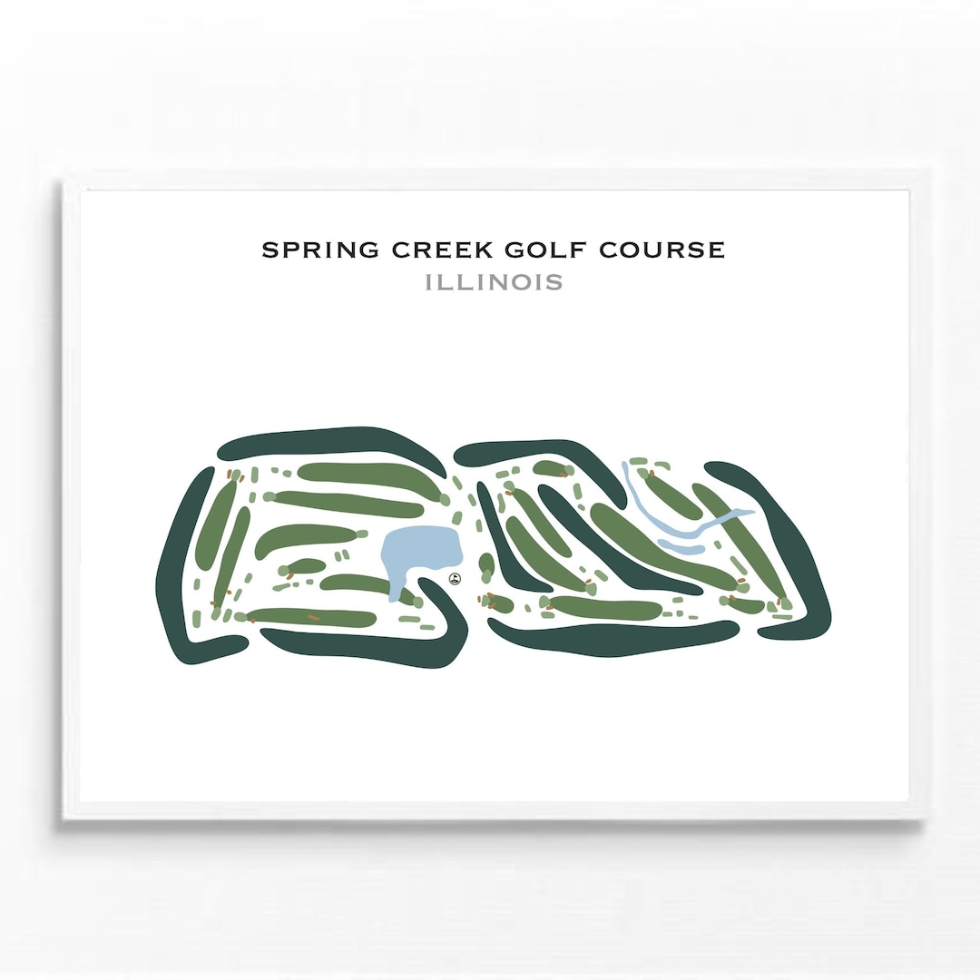 Spring Creek Golf Course, IL Golf Course Map Wall Art, Golf Map Canvas ...
