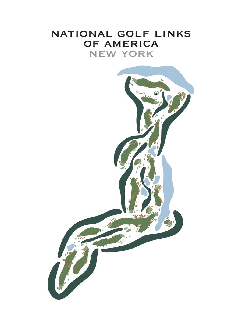 National Golf Links of America New York Golf Course Map - Etsy