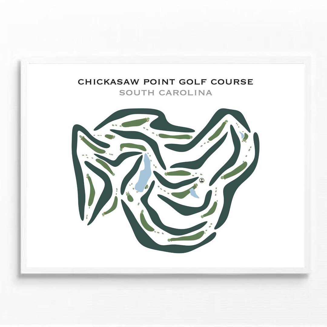 Chickasaw Point Golf Course, SC| Golf Course Map, Golf Map, Golfer Gift ...