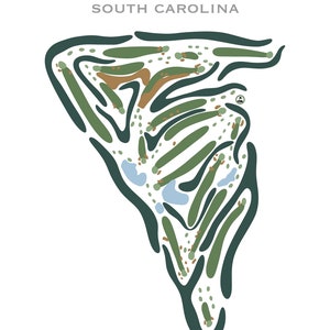 Camden Country Club SC Golf Course Map Home Decor Golfer - Etsy