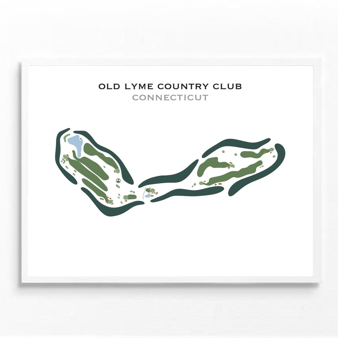Old Lyme Country Club, CT Golf Course Map Canvas Art, Golf Gifts for ...
