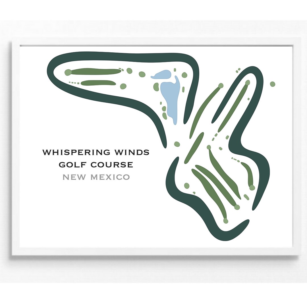 Golf Club Prints- Whispering Winds New Mexico Golf Course Map ...