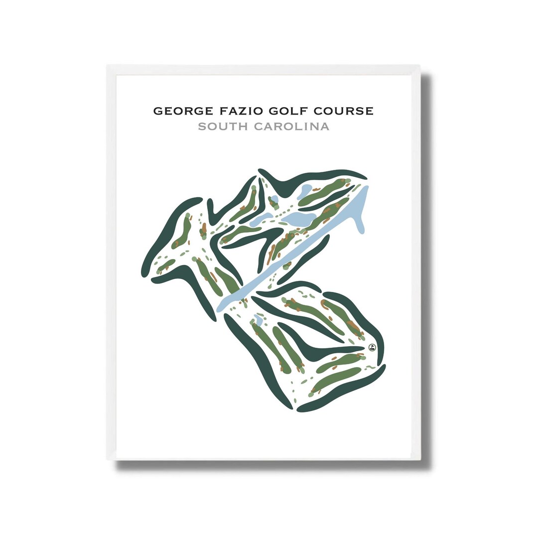 George Fazio Golf Course, SC Golf Course Map Wall Art, Golf Map Canvas ...