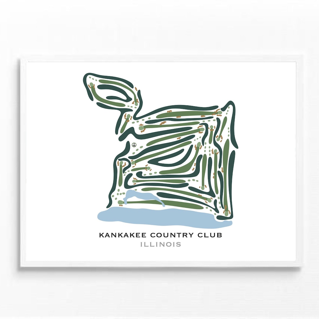 Kankakee Country Club, IL Golf Course Map, Home Decor, Golfer Gift for ...