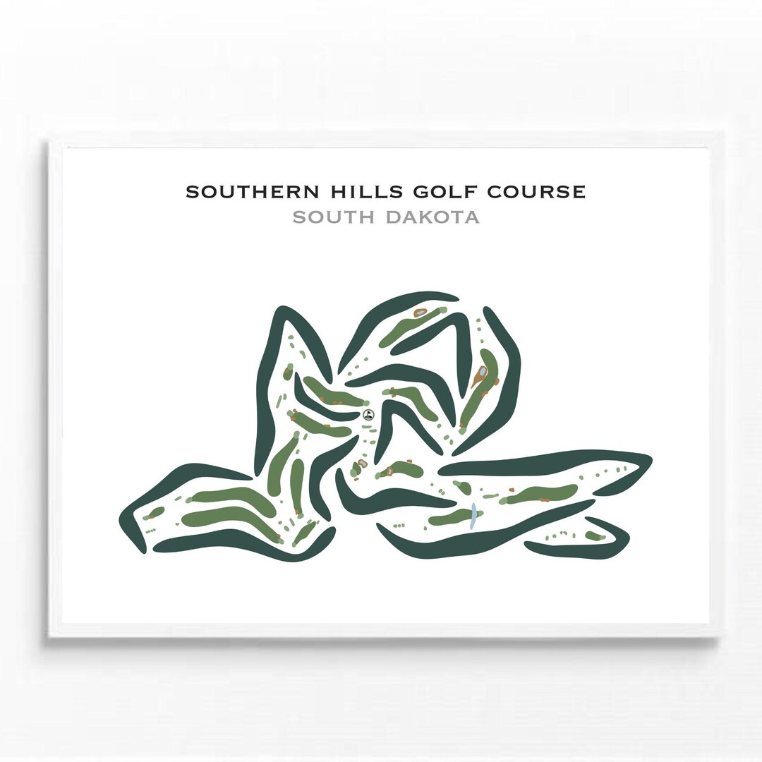 Southern Hills Golf Course, SD | Golf Course Map, Golf Map, Golfer Gift ...